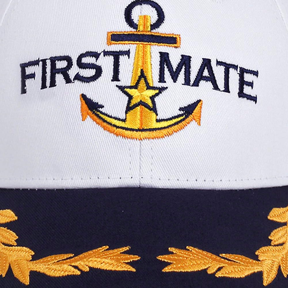 2 Pcs Captain Hat and First Mate Hat Set Matching Skipper Boating Baseball Caps Nautical Marine Sailor Embroidered Hat(White)