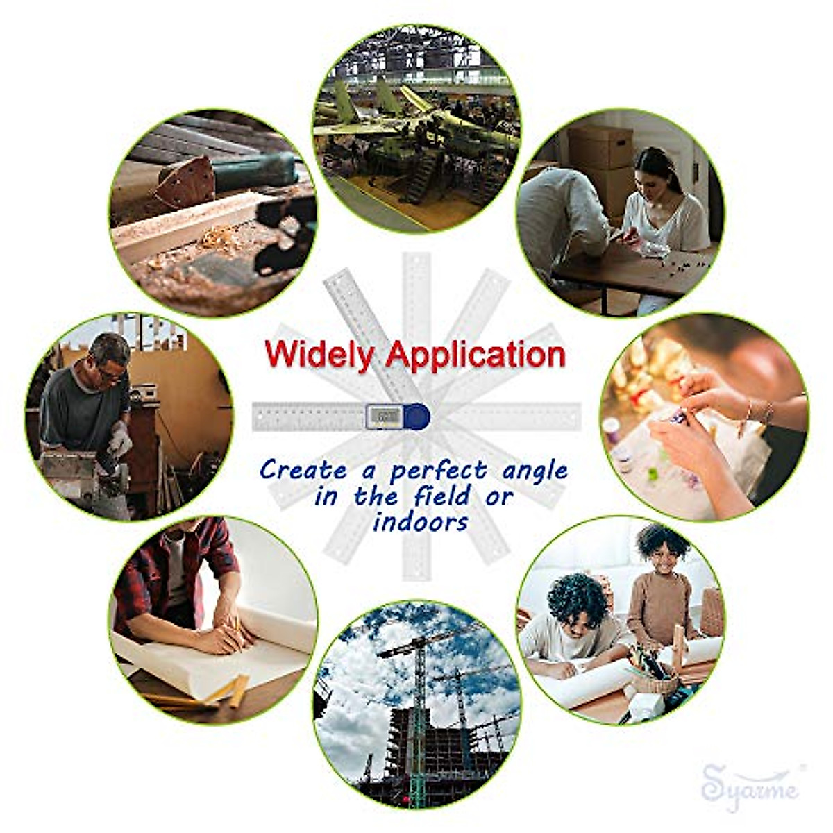 Digital Angle Finder Stainless Steel 7" 200mm 360° Angle Finder Tool for Woodworking,Machinery,Construction,Drawing,DIY Etc,Includes Special Storage Box,Polishing Cloth