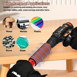 Drum Sander Set, Hand-Held Rubber Sanding Drum for Drill 4-1/2" x 1-1/2" and 4-1/2" x 1", Spindle Sander Adapter for Power Drill, Drum Sanding Sleeves Power Drill Driven Drum Sander for Wood Metal