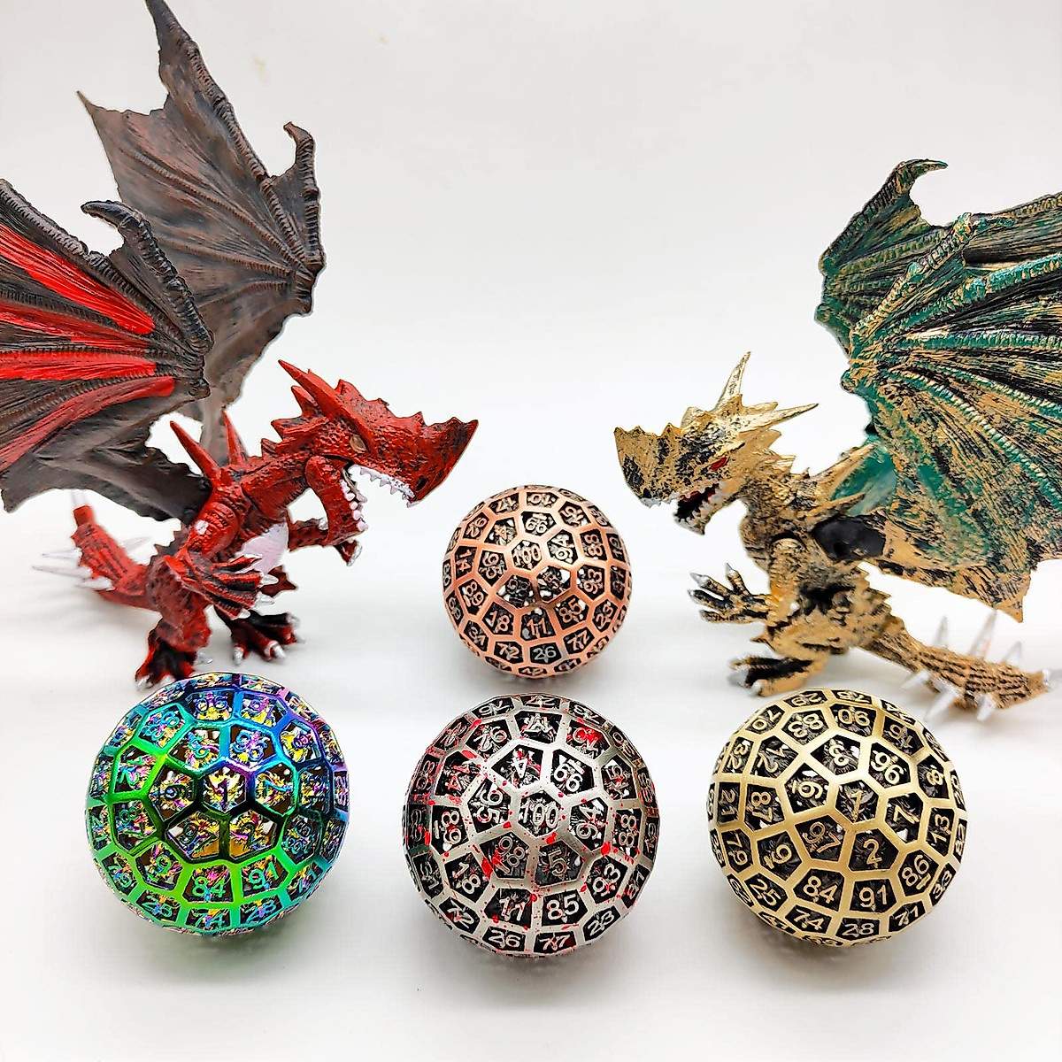 D100 Metal Dice DND Dungeons and Dragons Polyhedral 100 Sided RPG Large Giant D&D Board Game Pathfinder Shadowrun Roleplaying Dice (Colorful)