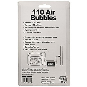 110AIR Marine Metal 110V Air Pump with Tubing & Air Stone A-1, Multi-Coloured, 5-10 Gallon