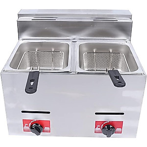 12L 2 Pan Server Food Warmer 3-Well Commercial Gas Bain Marie Buffet Countertop Food Warmer Steam Table Steamer Soup Warmer Adjustable Temp Gas Fryer Steamer Cooking Heating Pot
