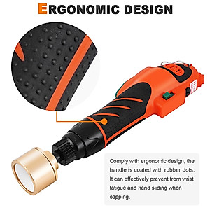 Saladulce Electric Bottle Capping Machine 60Kg/f Handheld Bottle Cap Sealer Bottle Screwing Sealing Machine for 10-50mm diameter Plastic Bottles 160W 110v