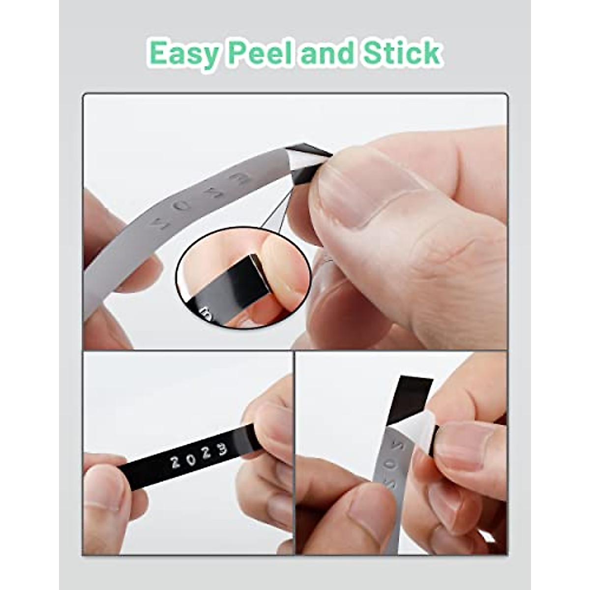 Suminey Embossing Tape Replacement for Dymo 3D Plastic Embossing Labels 1741670 for Embossing Label Maker, White on Black, 3/8'' x 9.8' for Organizer Xpress, Office Matte II, Motex, 5-roll Pack