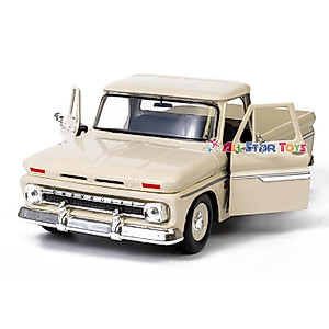 New Motormax - 1966 Chevy C10 Fleetside Pickup Cream 1:24 - 73355AC ,#G14E6GE4R-GE 4-TEW6W239922