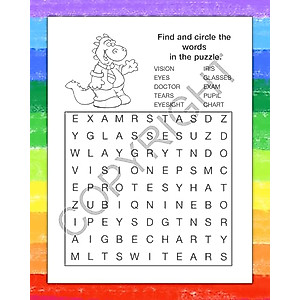 ZoCo - Learn About Eye Care - Coloring Books (50 Bulk Pack, Without Crayons) - Optometrist, Eye Doctor Gifts - Games, Puzzles, Activities for Kids