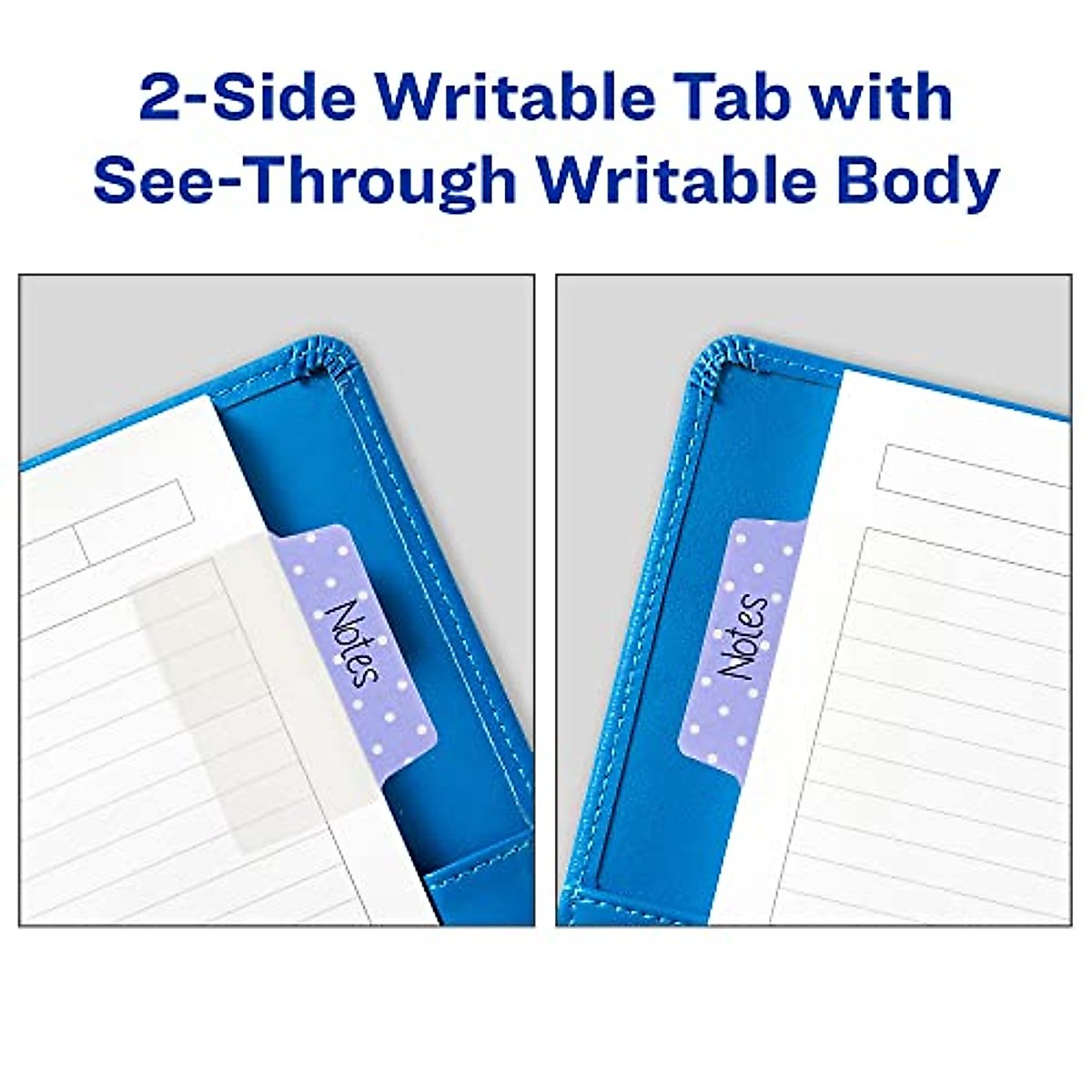 Avery Multiuse Ultra Tabs, 2" x 1.5", 2-Side Writable, Assorted Pastel Dots, 24 Repositionable Tabs (74773)