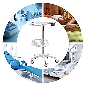 Mobile Trolley Cart,Multifunctional Medical Cart,Stainless Steel Rolling Lab Utility Cart,Height Adjustable Lab Cart with Wheels for Beauty Salons Spa Laboratories