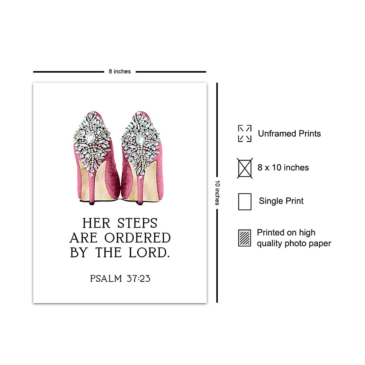 Scripture Wall Art - Glam Religious Bible Verse Wall Art - God Wall Art - Inspirational Quotes - Spiritual Wall Decor - Christian Gift for Women - Faith Wall Art - High Fashion Motivational poster