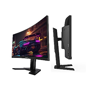 GIGABYTE G27QC A (27" 165Hz 1440P Curved Gaming Monitor, 2560 x 1440 VA 1500R Display, 1ms (MPRT) Response Time, 88% DCI-P3, HDR Ready, 1x Display Port 1.2)