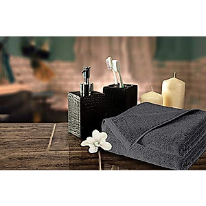 GLAMBURG 100% Cotton 6 Pack Bath Towel Set, Ultra Soft Bath Towels 22x44, Towels for Gym Yoga Pool Spa, Quick Drying & Highly Absorbent - Charcoal Grey