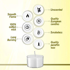 BOLSIUS 48 Unscented Tea Lights in Clear Cups - 8 Burn Hours - Premium European Quality - Consistent Smokeless Flame - 100% Cotton Wick - Dinner, Wedding, Party, Spa, Church, & Home Décor Tealights