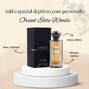INTENSE ELITE Orient Elite Woods Luxurious Eau de Parfum for Men 100ML (3.4Oz), Long Lasting Arabian Perfume For Men With Saffron, Rose & Leathery Notes