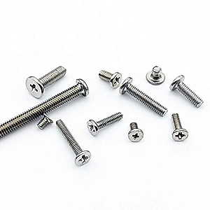 25pcs M2 M2.5 M3 Carbon Steel Cross Phillips Ultra Thin Wafer Low Flat Head Screw Bolt for Laptop Notebook Computer Phone (Color : Silver_6MM_M2.5)