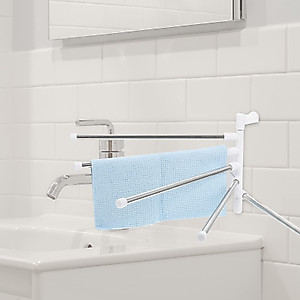 Cabilock Metal Coat Hanger Towel Bar Swivel Towel Rack Bathroom Towel Shelf Stainless Steel 5 Arms Swivel Towel Bar Rotatable Towel Hanger for Kitchen Bathroom Supplies Wall Mount Clothes Rack