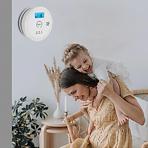 3 Packs Smoke and Carbon Monoxide Detector Powered by Battery,Portable Smoke Detector Carbon Monoxide Detector Combo with Large LCD Display, Fire Alarm Smoke Detector for Home,Kitchen