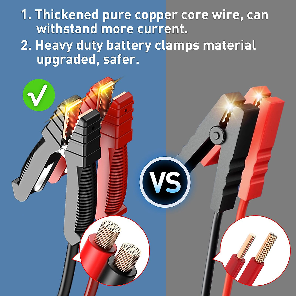 YULU CAT-797 Ultra-Powerful Jump Starter - 18000A 12V/24V Battery Booster Pack with Commercial Jumper Cables, Portable and Safe for Gasoline and Diesel Engines up to 50-Liters