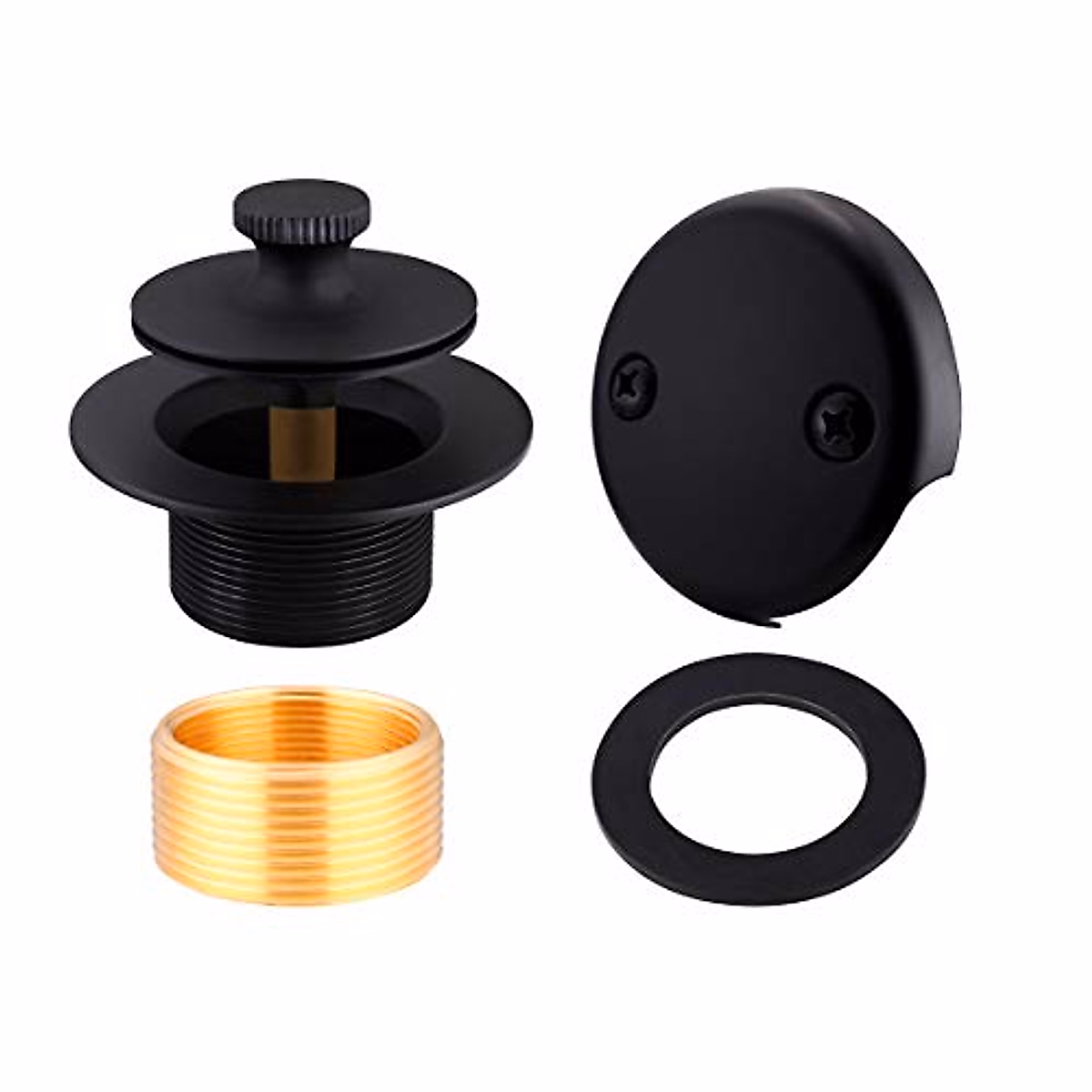 Uni-Green Bathtub Drain Conversion Kit, Lift & Turn Tub Drain Kit, All Brass Construction, Matte Black