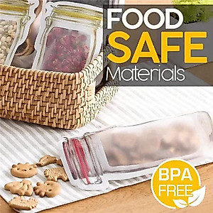 2023 New Reusable Mason Bottle Ziplock Bags,Reusable Mason Jar Ziplock Bags,Mason Bottle Zip Lock Bags (5Set-20Pcs)