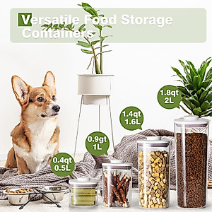 LivLab Airtight Small Grips POP Rice Cereal Dispenser - Rice Container Food Storage Bin Granola Cat/Dog Food Container (2.2 Qt)