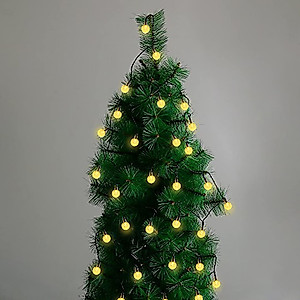 Benelet Solar Outdoor String Lights or USB Powered,Waterproof LED Globe Crystal Balls Decorative Lighting for Garden Home Party Wedding Christmas Decoration,50 LED,20 Free Curtain Clips (Warm White)