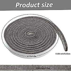 High Temp Gasket Replacement,High Heat BBQ Gasket Tape Self Stick Felt 14.7ft Long, 7/8" Wide, 1/8" Thick