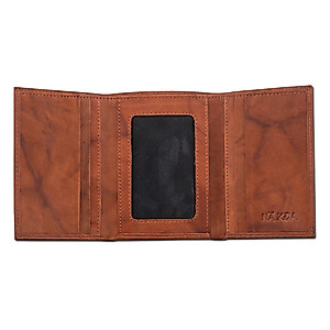 Polynesian Tattoo Trifold Wallet, Genuine Leather, "Manu" Tattoo art by Eugene Ta’ase (Antique Bourbon) from NAKOA