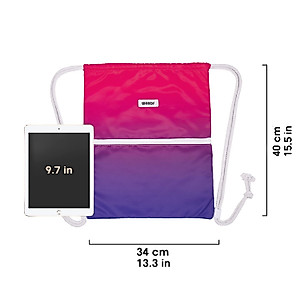 WANDF Drawstring Backpack String Bag Sackpack Cinch Water Resistant Nylon for Gym Shopping Sport Yoga (Red)