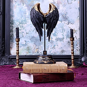Nemesis Now Dark Angel Gothic Fallen FAE Wing Sculpture Figurine, Black, 26cm
