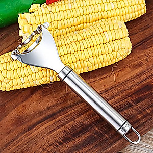 Stainless Steel Corn Peeler, ​Magic Corn Cob Stripper Tool - Corn Peeler for Corn On The Cob, Removes Kernels From Corn Cobs In Seconds, Kitchen Gadget (Set of 2)