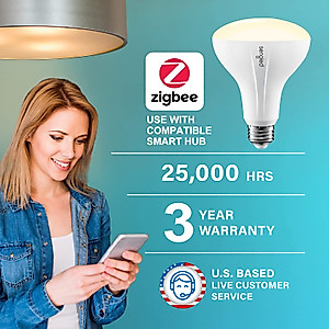Sengled Zigbee BR30 Smart Bulb, Works with SmartThings and Echo with Built-in Hub, Voice Control with Alexa and Google Home, Hub Required, Dimmable Flood Light Bulb, Soft White 2700K, 2 Pack