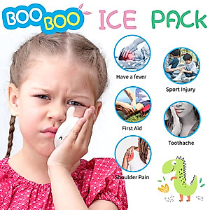 4 PCS Boo Boo Ice Packs, Kids Reusable Gel Ice Pack, Cute Children Gel Ice Pack for Kids Injuries, Kids cute lunch ice pack, Breastfeeding, Wisdom Teeth, Pain Relief, Kids Fever, Headaches(/3.8X3.2in)