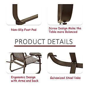 LOKATSE HOME 4 Pieces Patio Furniture Outdoor Bistro Conversation Set with Tempered Glass Coffee Table & Loveseat for Poolside, Porch, Lawn