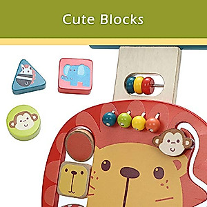 labebe - 4 Wheels Baby Walker, Wooden Push Wagon Toy for 1-3 Years Old Girl/Boy, Toddler/Kid Push Toy Cart for Walking, 2-in-1 Toy Shopping Cart, Outdoor Activity Walker for Infant - Yellow Lion