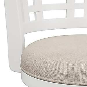 Hillsdale Fairfox Swivel Rectangular Lattice Back, Counter Stool, White