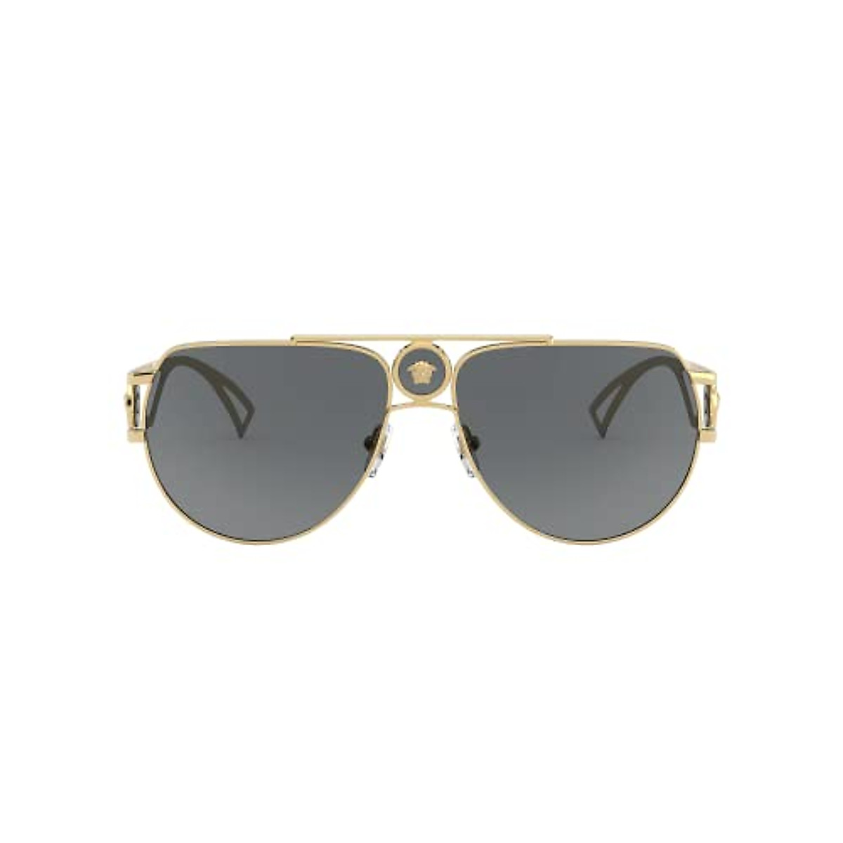 Versace VE 2225 100287 Gold Metal Aviator Sunglasses Grey Lens