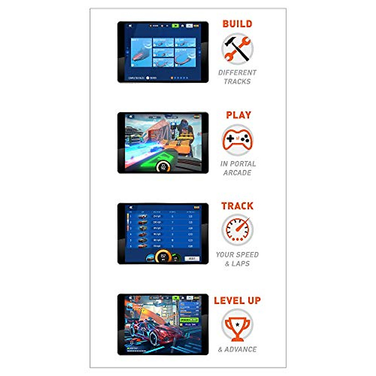 Hot Wheels id Smart Track Starter Kit with 3 Exclusive Cars, Track Pieces and Hot Wheels Race Portal for Physical & Digital Play, Gift for Kids Ages 8 Years Old & Up, Multi (GRH89)
