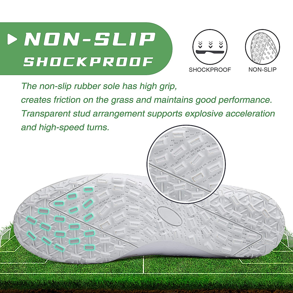 Indoor Soccer Shoes Mens Soccer Cleats Women Turf Soccer Shoes Men Zapatos de Futbol para Hombres Football Cleats Women Tacos de Futbol para Hombre Tacos de Futbol Futsal Shoes High Top Shoes TF