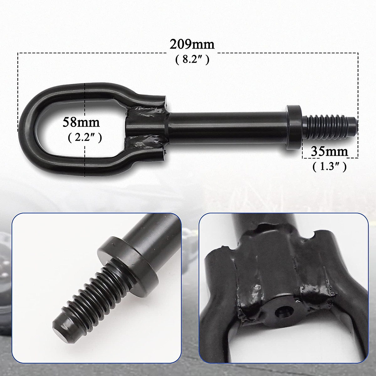 X4XZ Front&Rear Tow Hook Recovery Towing Hook for 2013-2021 Ford Escape Focus Fusion Mustang Edge GT Lincoln MKC MKZ # 6M2Z17A954A