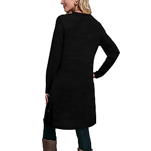 OFEEFAN Sweater Dresses for Women Tunics for Women to Wear with Leggings Black XL