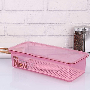 Cabilock 2pcs Kitchen Utensil Storage Container - Tableware Organizer Hygienic Chopsticks Storage Silverware With Cover Chopsticks Box Cutlery Rack Storage Box Tray