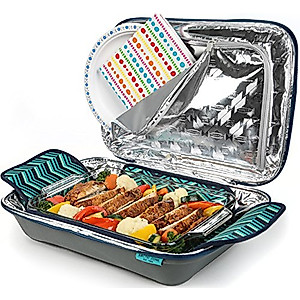 Arctic Zone Deluxe Hot/Cold Insulated Casserole and Food Carrier, Teal