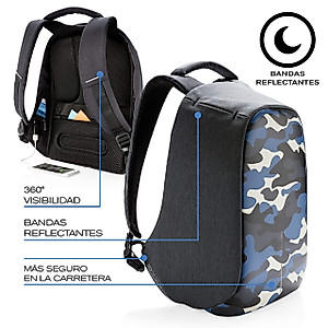 XDDesign Bobby Compact Print Anti-Theft Laptop USB Backpack Camouflage Blue