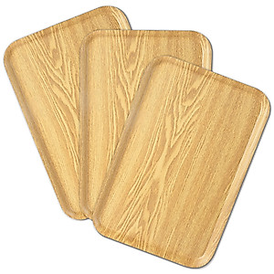 Arco Design Wood Fiber Set of 3 Units Serving Tray Breakfast Lunch Dinner Food Compliant (Set of 3 Units)
