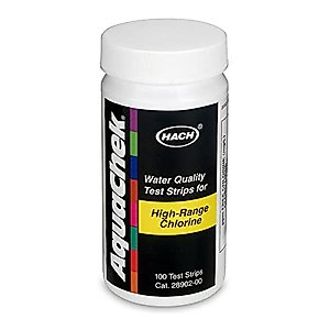 Hach 2890200 Free Chlorine Test Strips, 0-600 mg/L, 100 Tests
