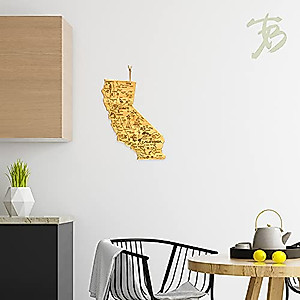 Totally Bamboo Destination California State Shaped Serving and Cutting Board, Includes Hang Tie for Wall Display