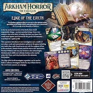 Fantasy Flight Games Arkham Horror The Card Game Edge of The Earth Investigator Expansion - Unleash New Terrors! Lovecraftian Cooperative LCG, Ages 14+, 1-4 Players, 1-2 Hour Playtime, Made