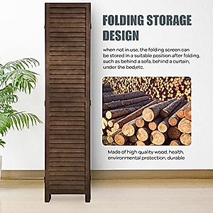 Room Divider 6 Panels, 5.75FT Wooden Room Divider Wall Folding Privacy Screens Freestanding Partition for Home Office Bedroom
