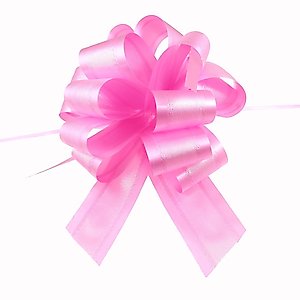 Qtqgoitem Xmas Decor 9 Sections Pink Glittery Poly Gift Wrap Pull Bow (Model: 6ed 07f 132 CDB 0ef)
