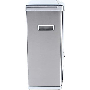 DNYSYSJ Stainless Steel Rice Dispenser, Automatic Rice Container Storage Box Countertop Rice Organization Food Dispenser for Home Kitchen (15KG Capacity, Silver)